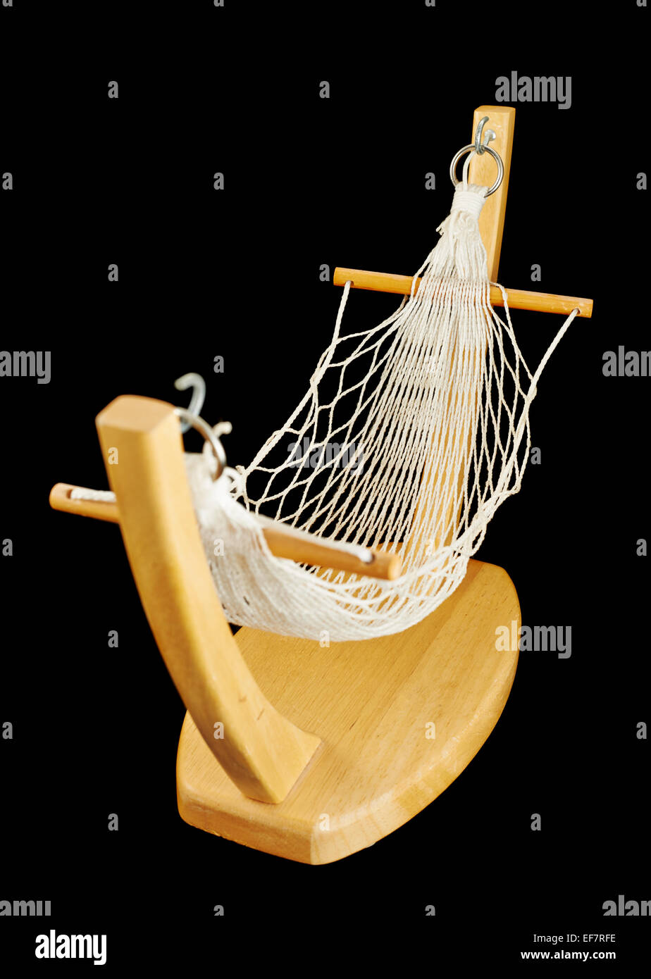 Hammock made of net and wood isolated Stock Photo - Alamy