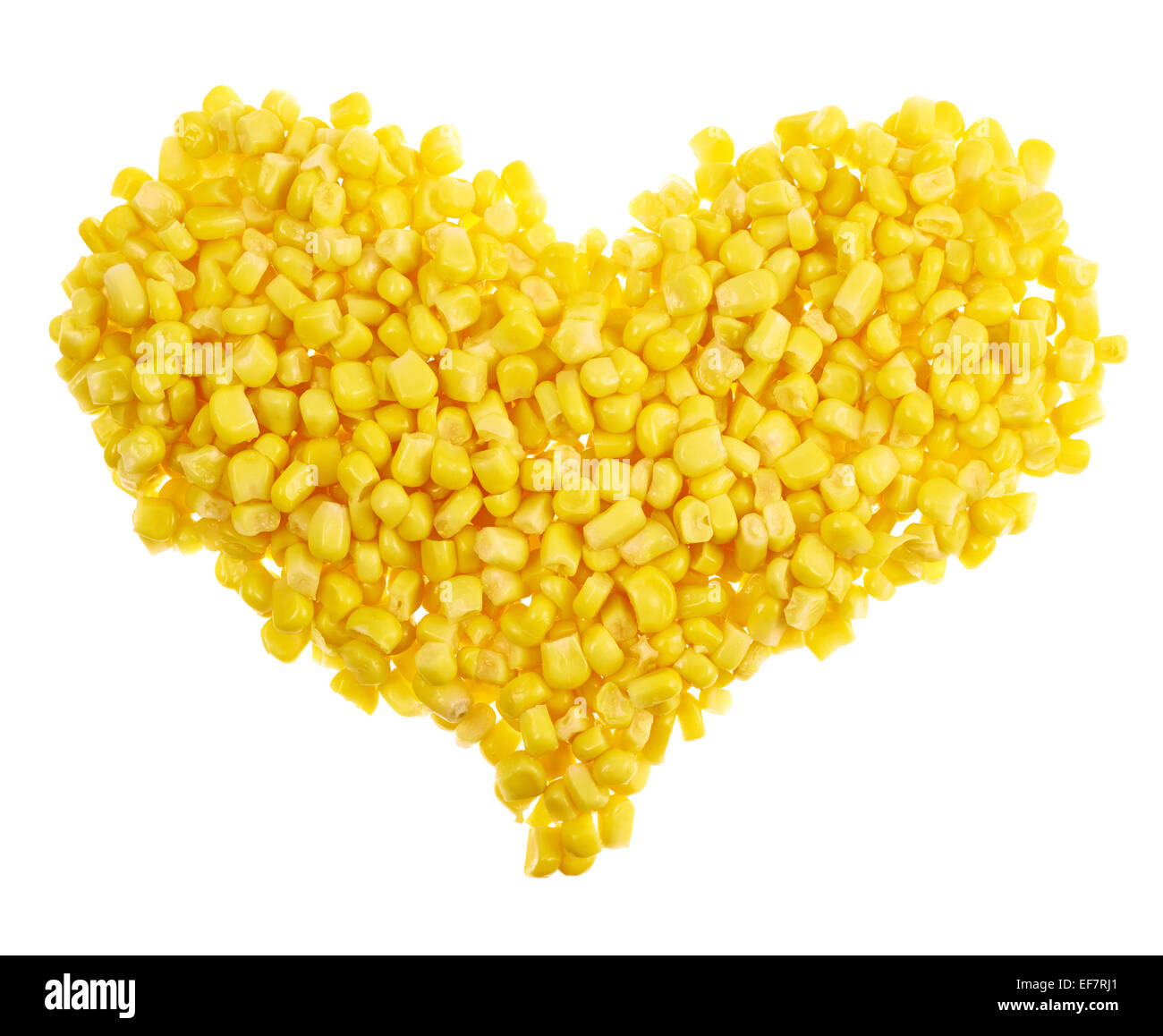 Heart shape made of corn kernels isolated Stock Photo - Alamy