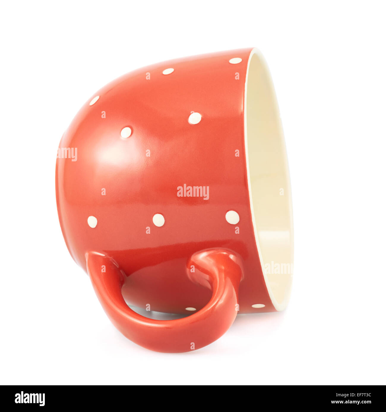 Red polka dot cup isolated Stock Photo - Alamy