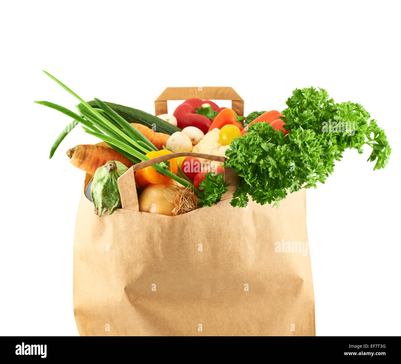 Multiple different vegetables in paper bag Stock Photo - Alamy
