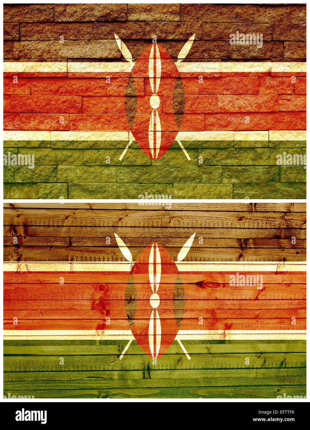 Vintage wall flag of Kenya Stock Photo - Alamy