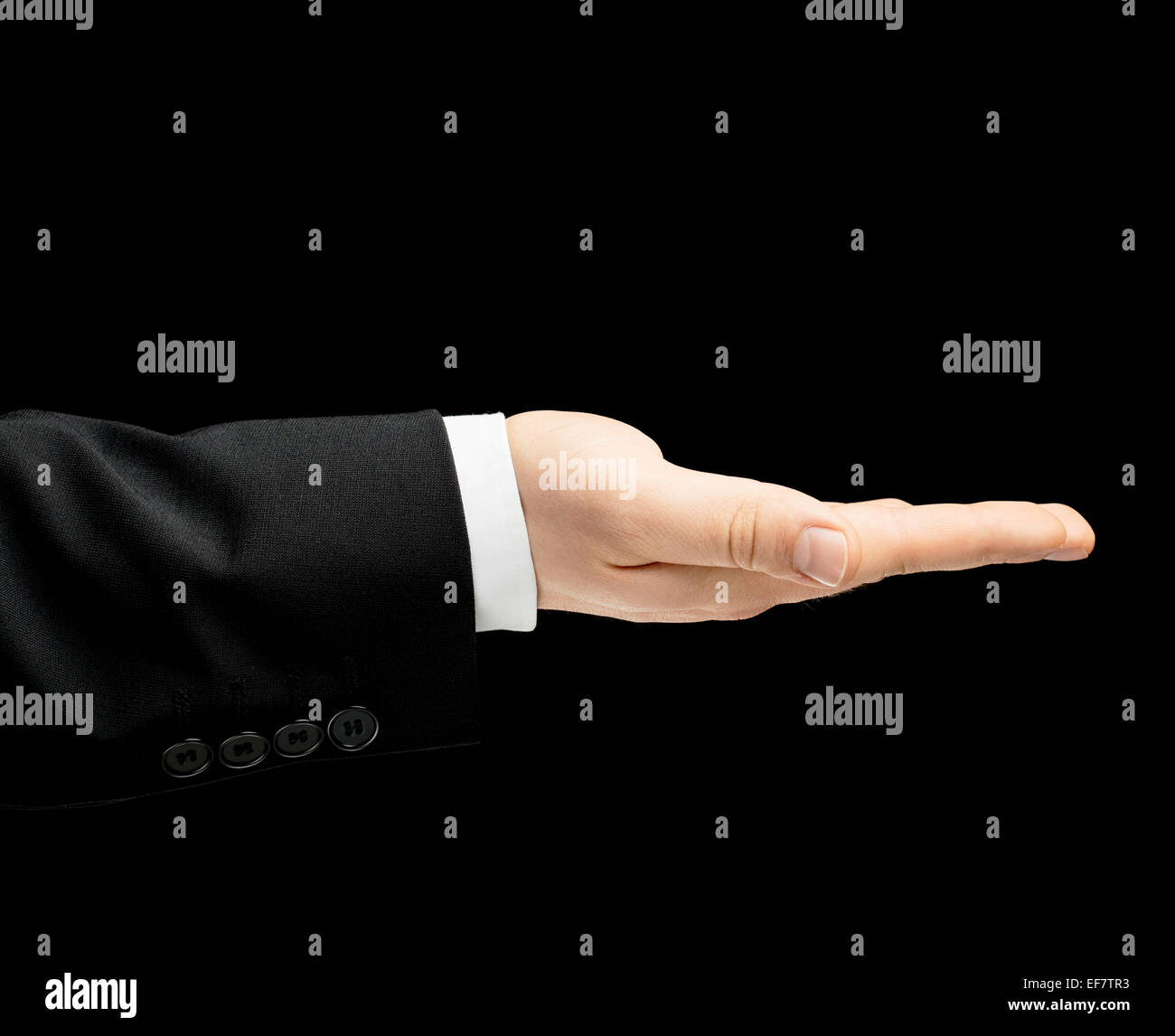Caucasian male hand in a business suit isolated Stock Photo - Alamy