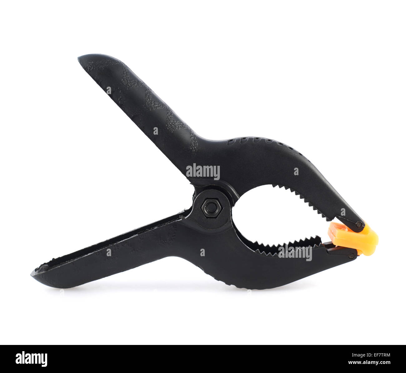 Black clamp isolated on white background Stock Photo - Alamy