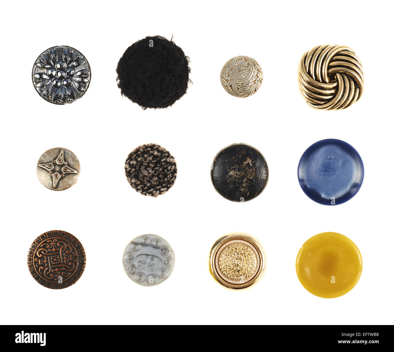 Multiple cloth buttons isolated Stock Photo - Alamy