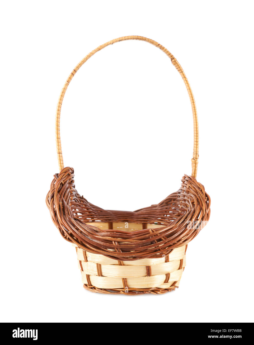 Brown wicker basket isolated Stock Photo - Alamy