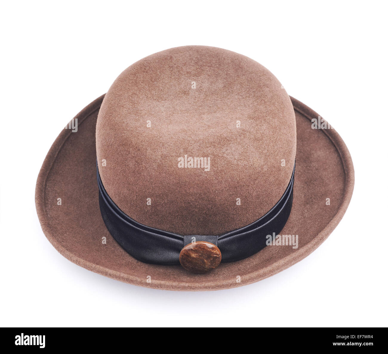 Brown female hat isolated Stock Photo - Alamy