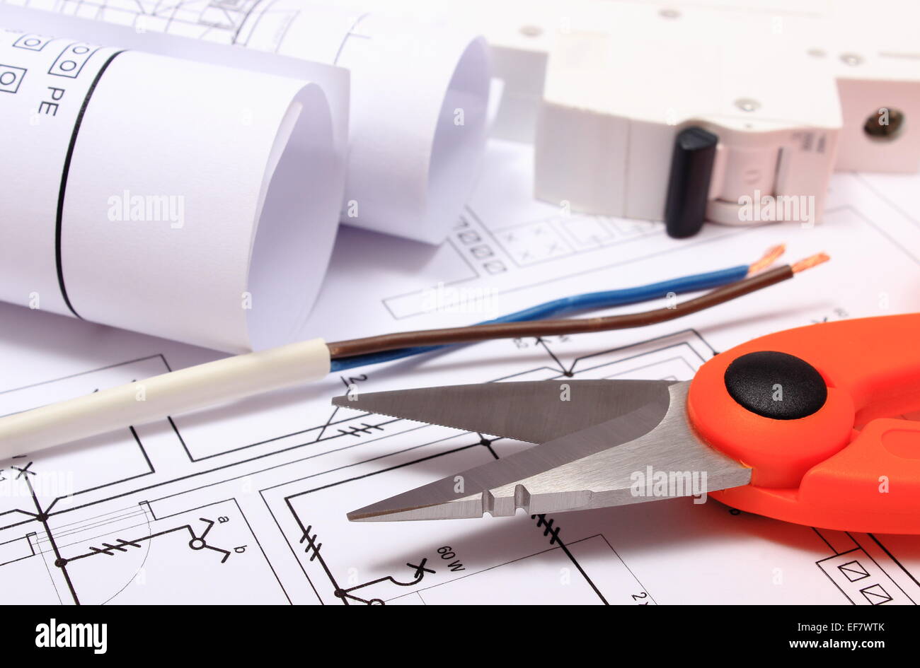Cable cutter, electric wire and fuse, rolls of electrical diagrams ...
