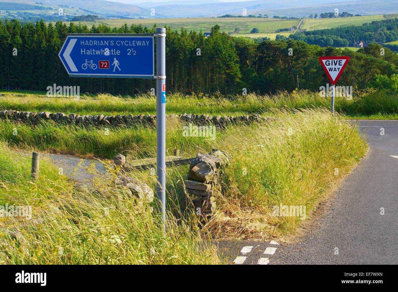 Hadrians cycleway route 72 hi-res stock photography and images - Alamy