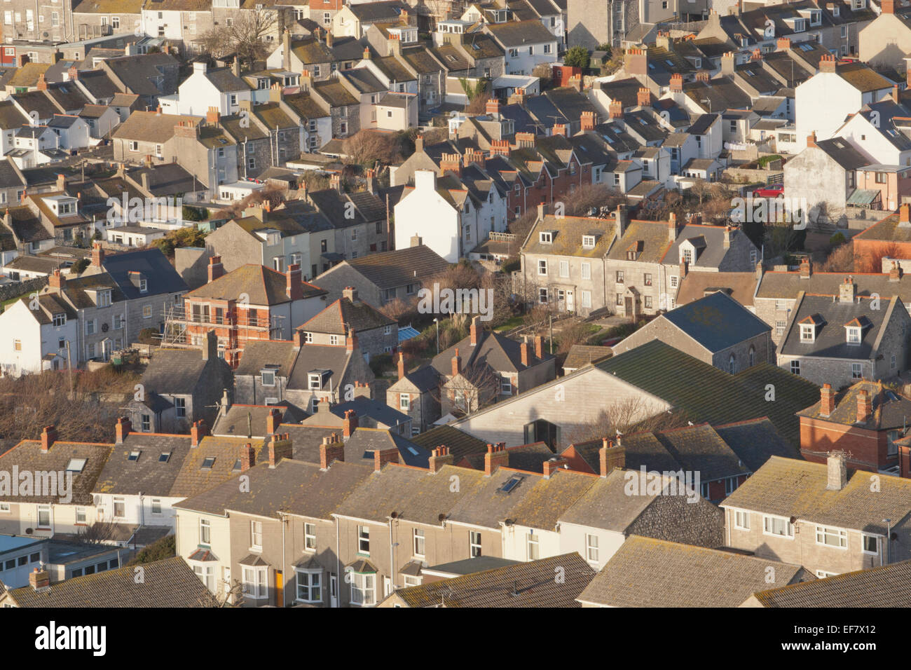 Oblique view of Fortuneswell, on Portland, Dorset UK Stock Photo - Alamy