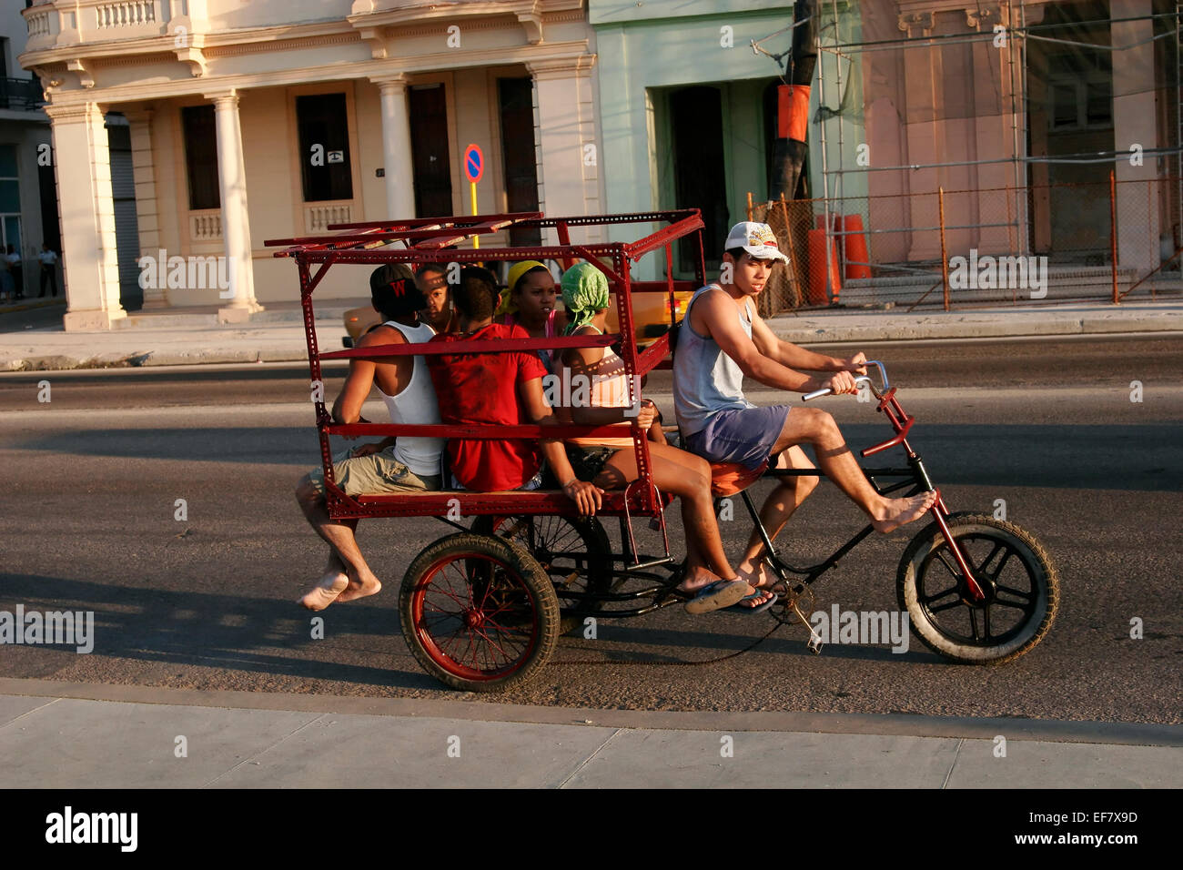 Rickshaw carrying passengers in Havana, Cuba Stock Photo - Alamy