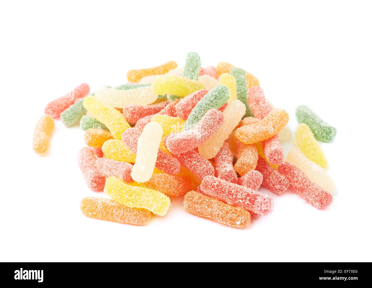 Sugar coated jelly worms candy sweets Stock Photo - Alamy