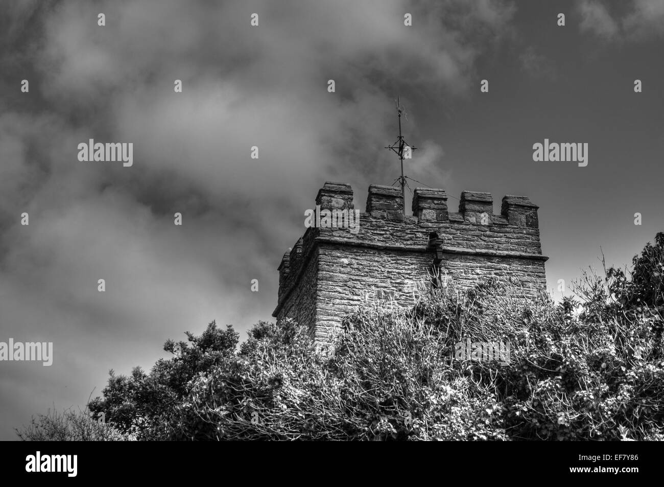 Black and white castle tower Black and White Stock Photos & Images - Alamy