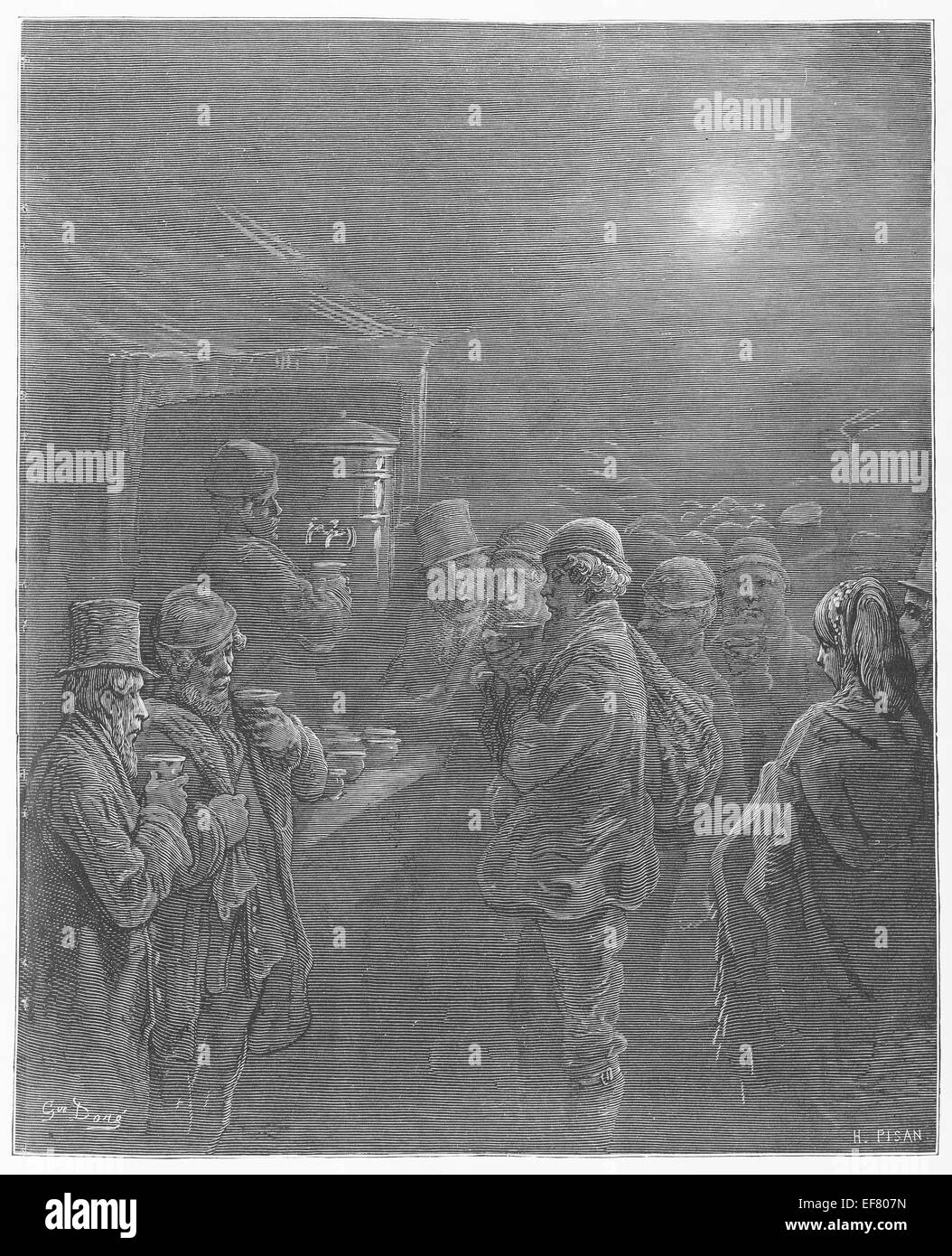 Coffee stall - Gustave Dore's London Stock Photo - Alamy