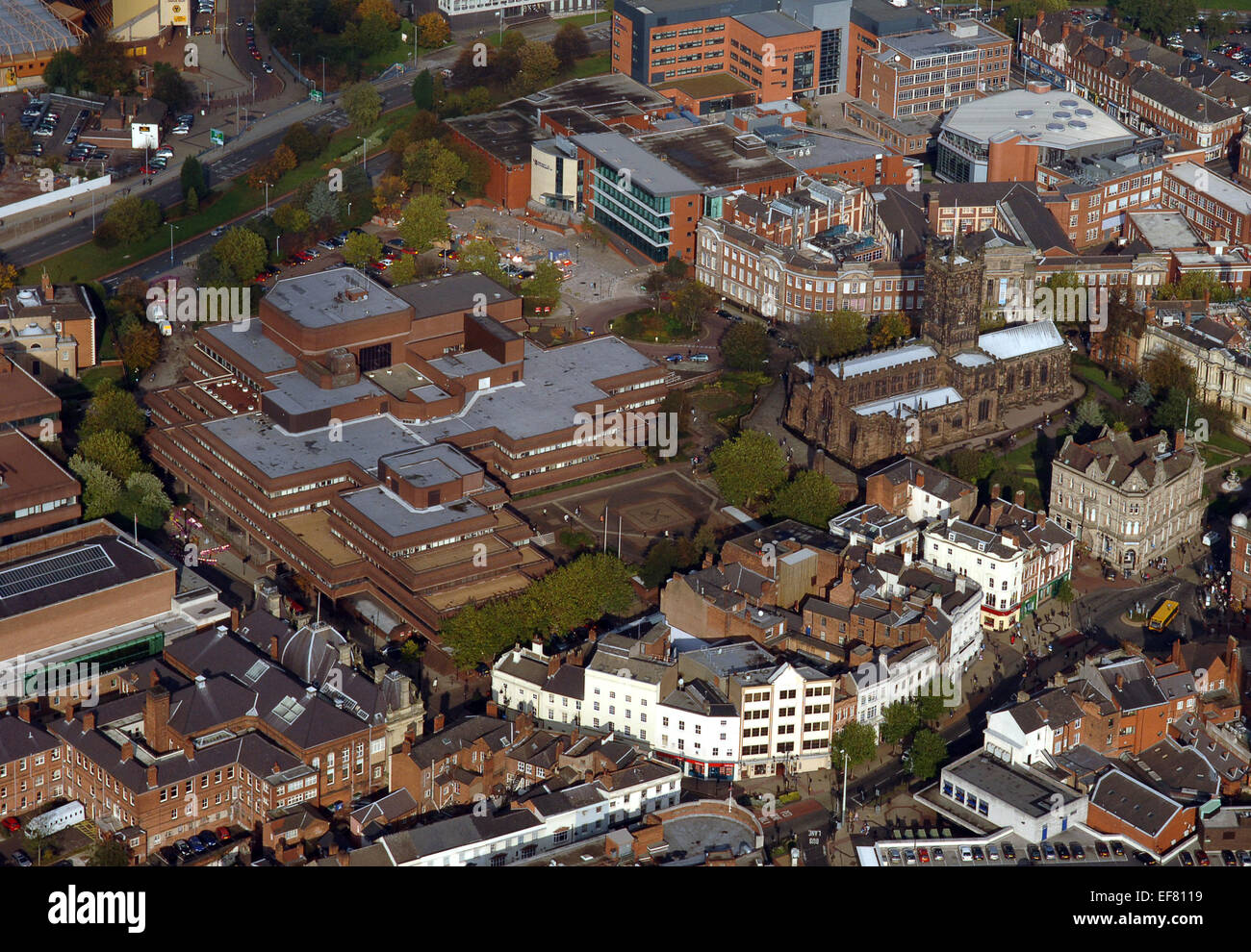 An aerial view of Wolverhampton Civic Centre council offices Uk Stock ...