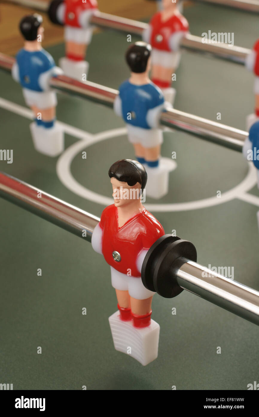 Table football players selective focus on red player Stock Photo - Alamy