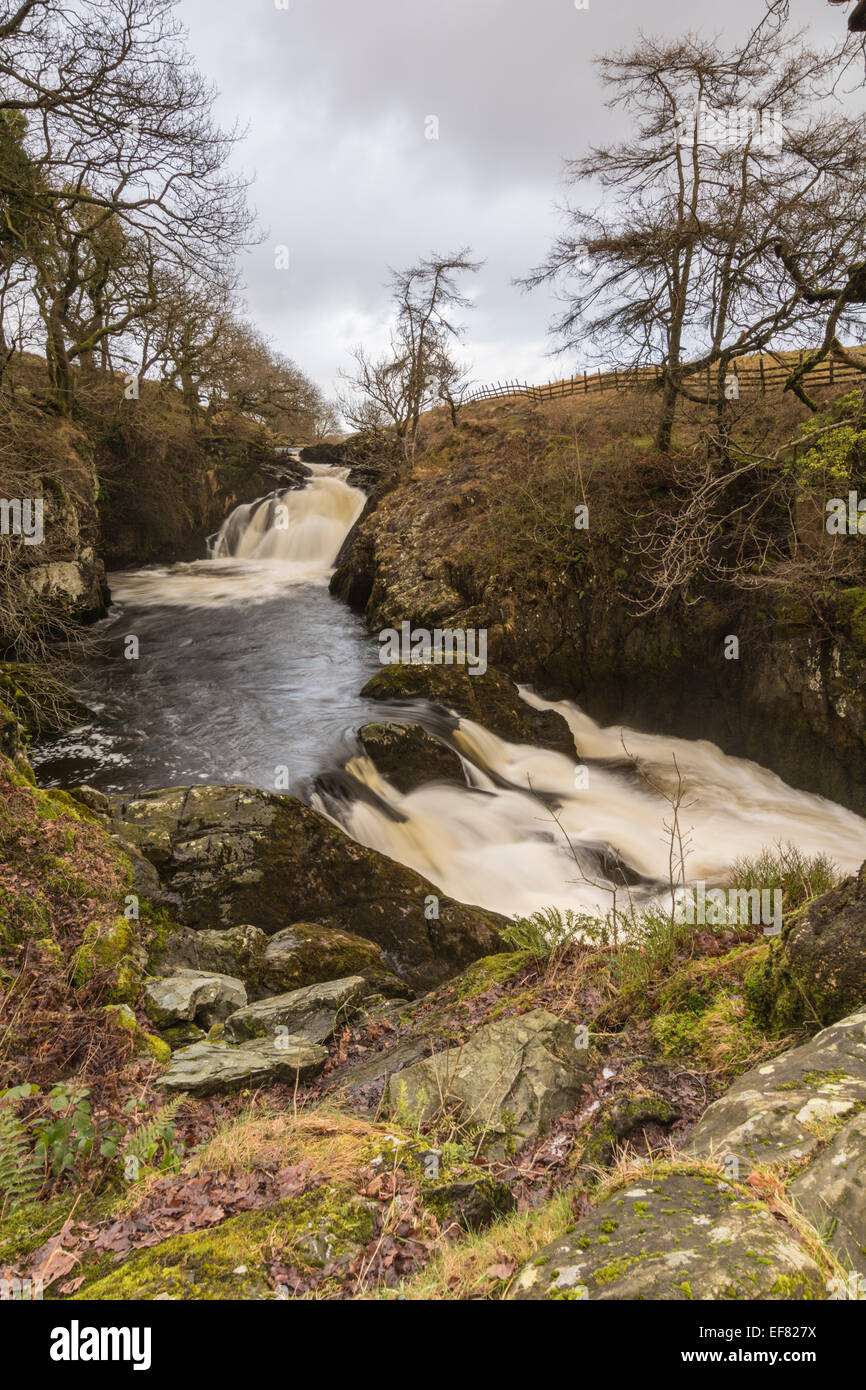 Beezley Falls on the famous Ingleton Waterfalls walk in the Yorkshire ...