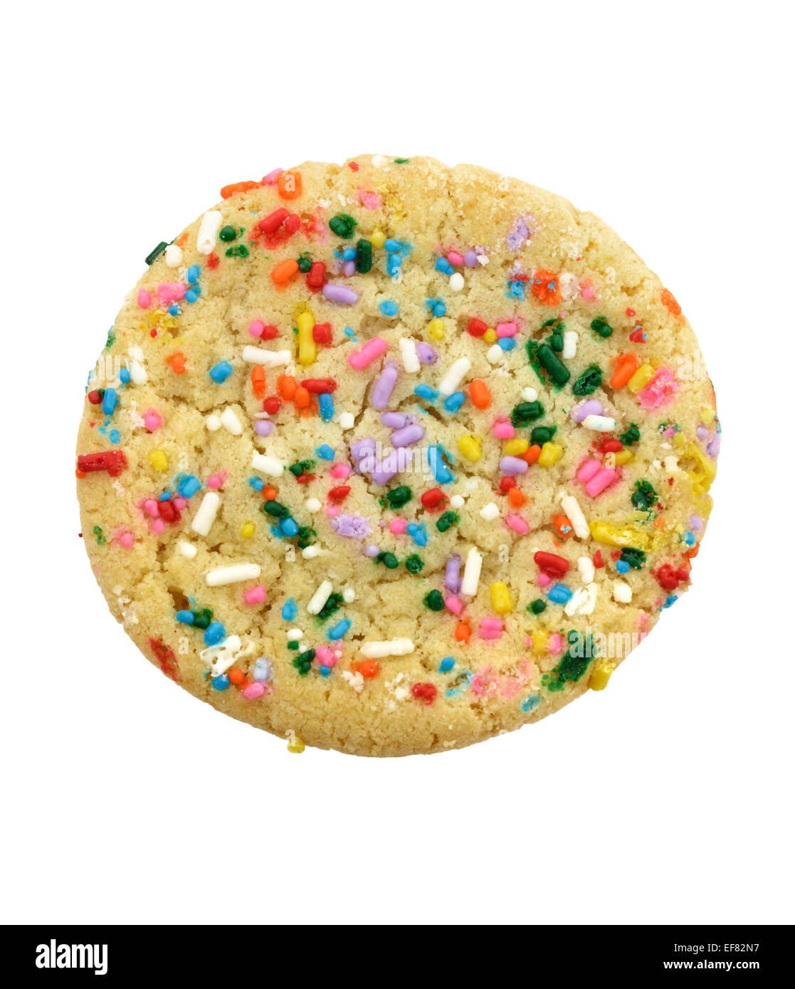 Cookie With Colorful Sprinkles Isolated On White Background Stock Photo ...