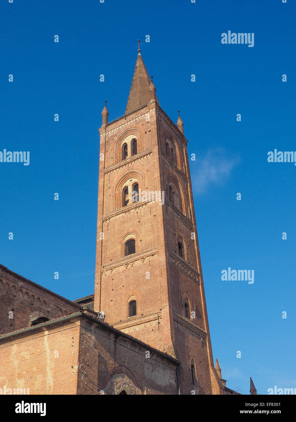 Steeple of San Domenico gothic church in Chieri Italy Stock Photo - Alamy
