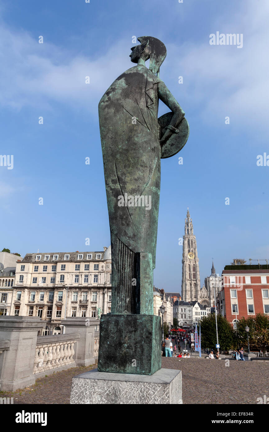 Minerva statue antwerp hi-res stock photography and images - Alamy