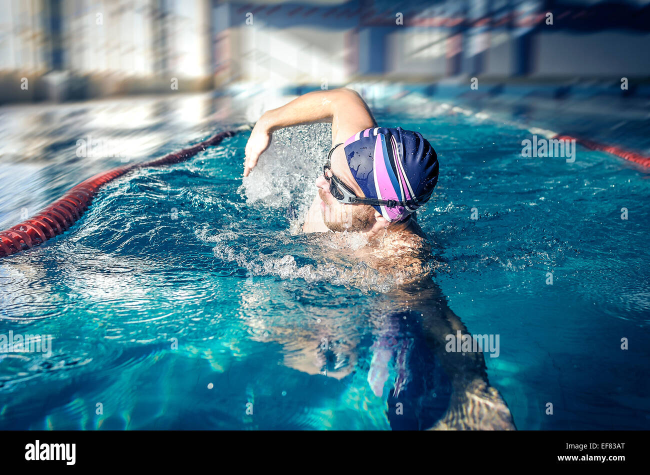 Professional swimmer crawl freestyle Stock Photo - Alamy