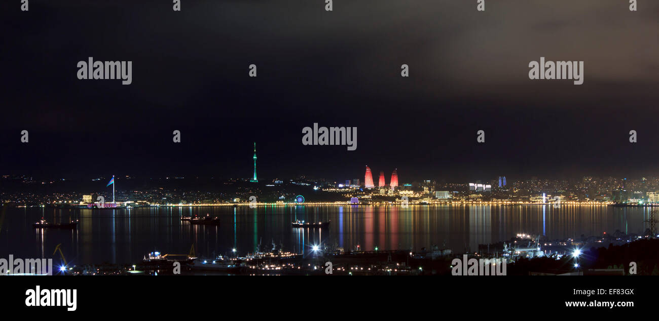 Night skyline baku azerbaijan hi-res stock photography and images - Alamy