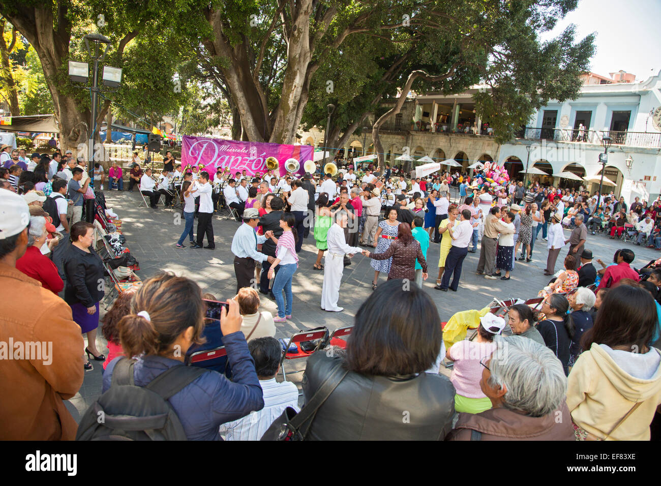 Oaxaca, Mexico - The weekly Wednesday dance in the central square ...