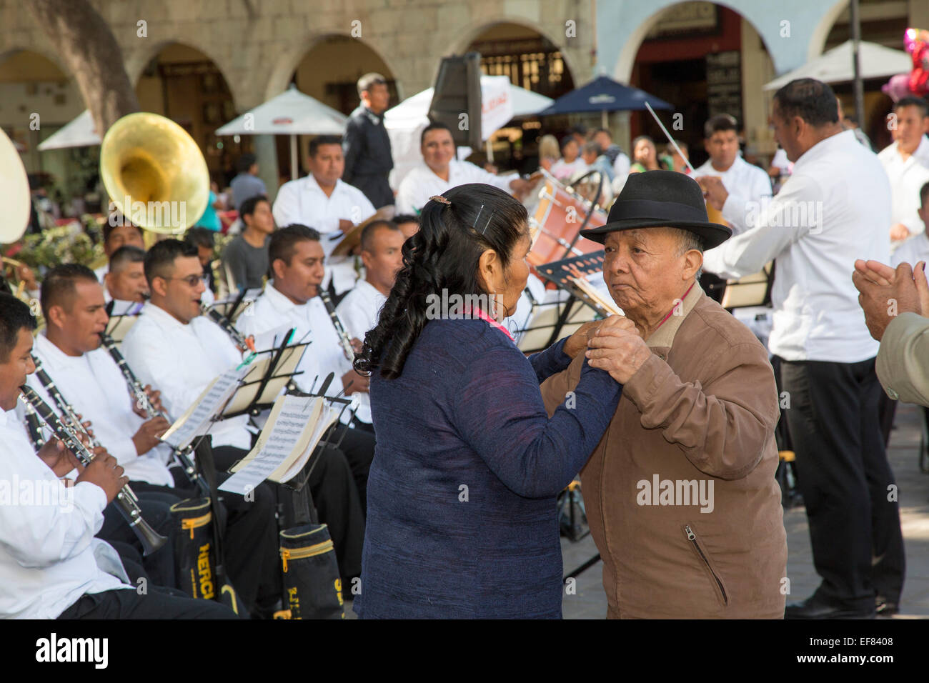 Oaxaca, Mexico - The weekly Wednesday dance in the central square ...