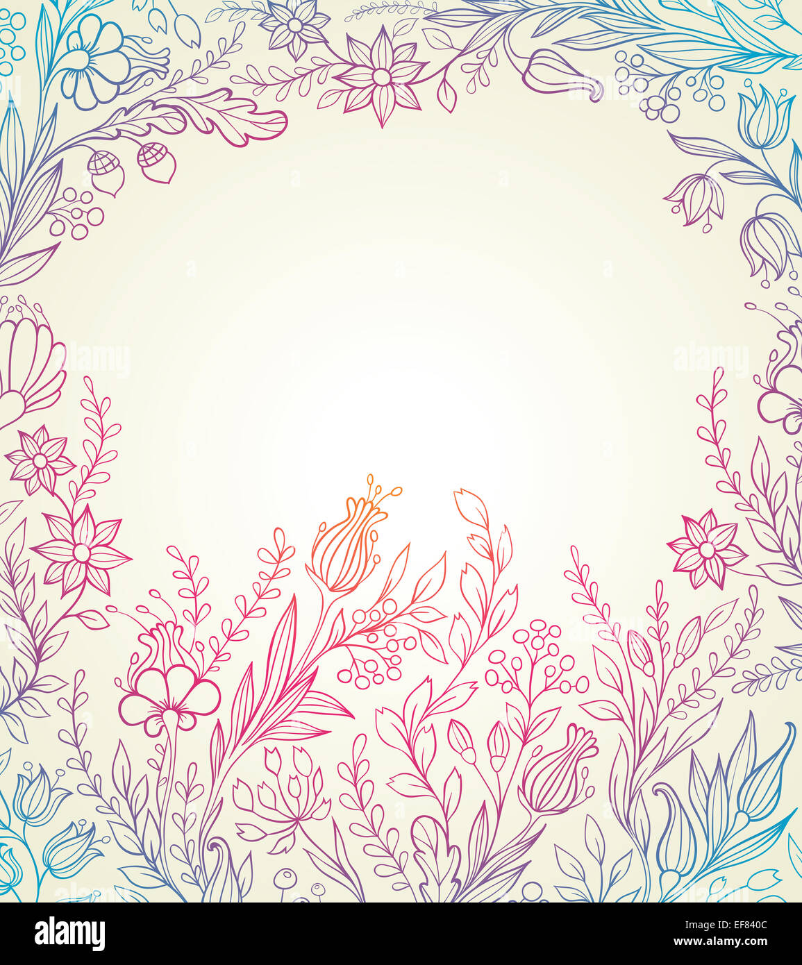 Hand drawn floral background Stock Photo - Alamy