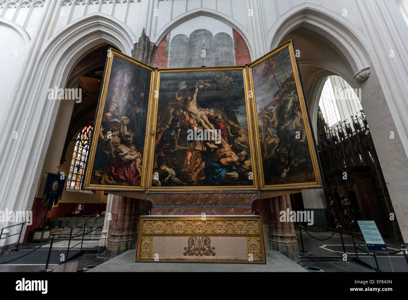 Elevation of the Cross, or The Raising of the Cross a triptych painting by Rubens Cathedral of ...