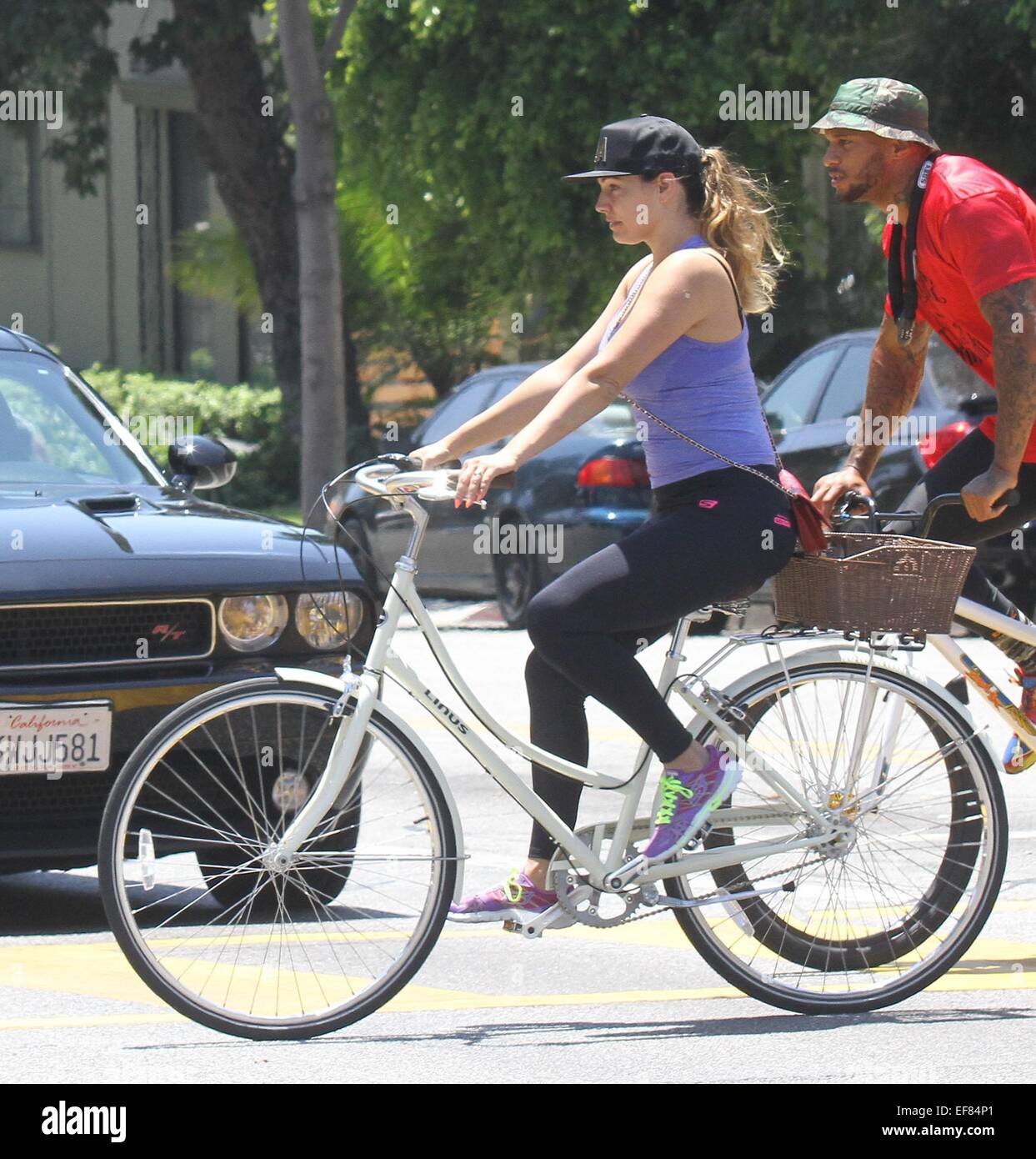 Kelly Brook and David McIntosh go for a bike ride Featuring: Kelly ...