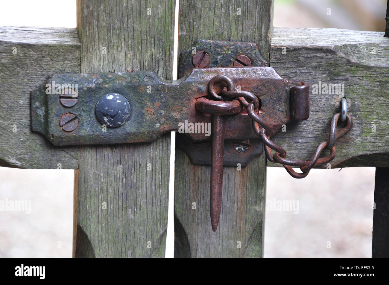 Old latch on gate at St.Michael's church, Wilsford, Wiltshire Stock ...