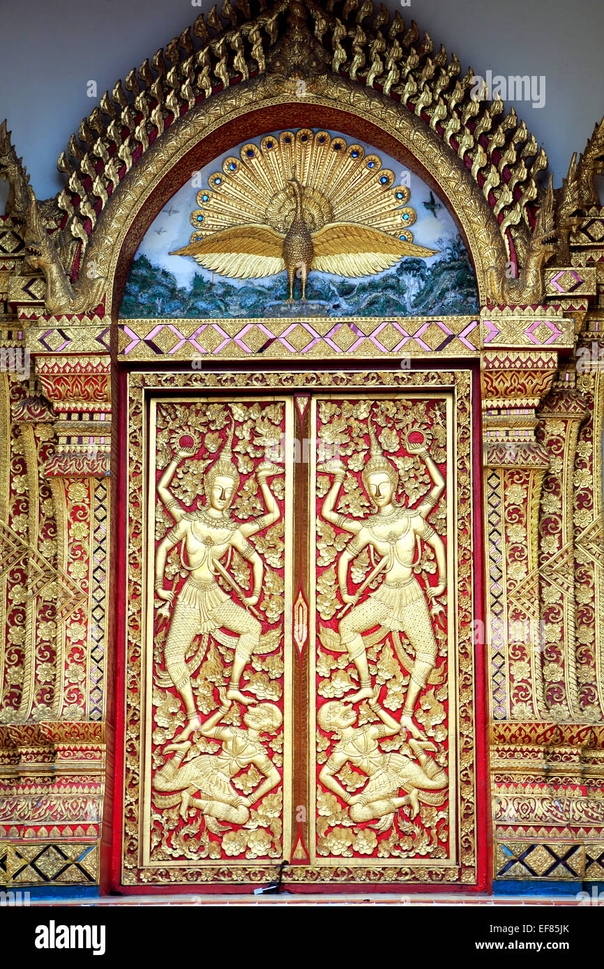 Temple door, Wat Phrathat, Doi Suthep Peak, Chiang Mai, Thailand Stock ...