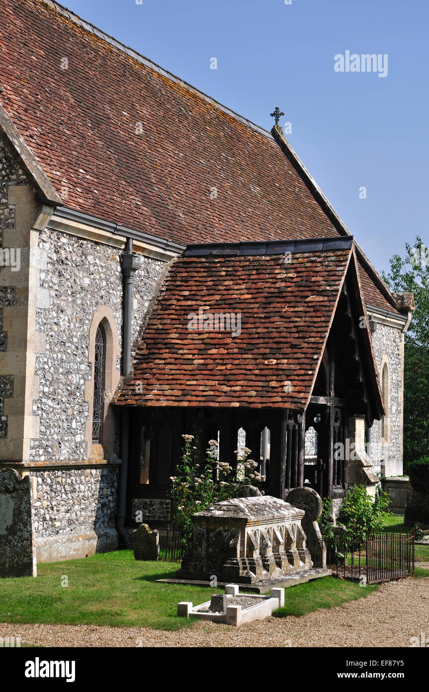 The entrance to St.Michael's church, Wilsford, Wiltshire UK Stock Photo ...