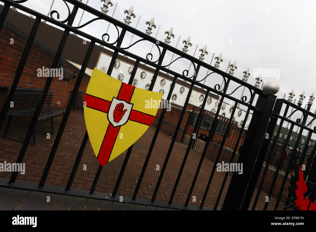 The Red Hand symbol. The Republic area of Belfast around The Falls Road ...