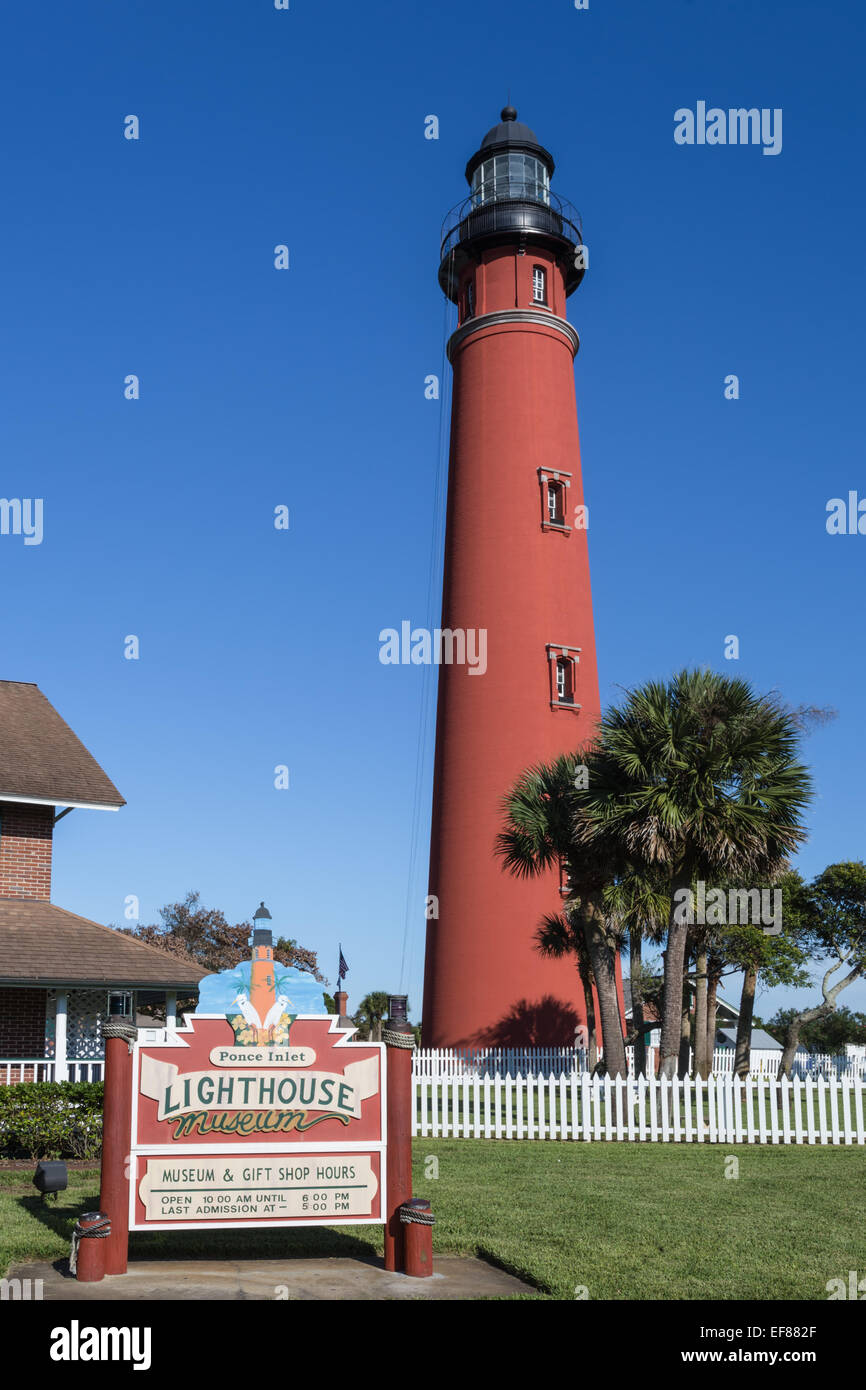Ponce de Leon Inlet Lighthouse located on Ponce Inlet near Daytona ...