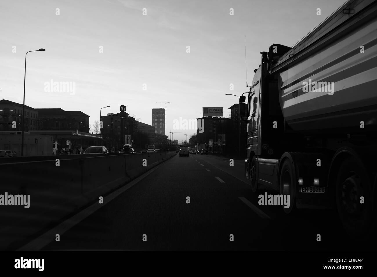 Car highway Black and White Stock Photos & Images - Alamy