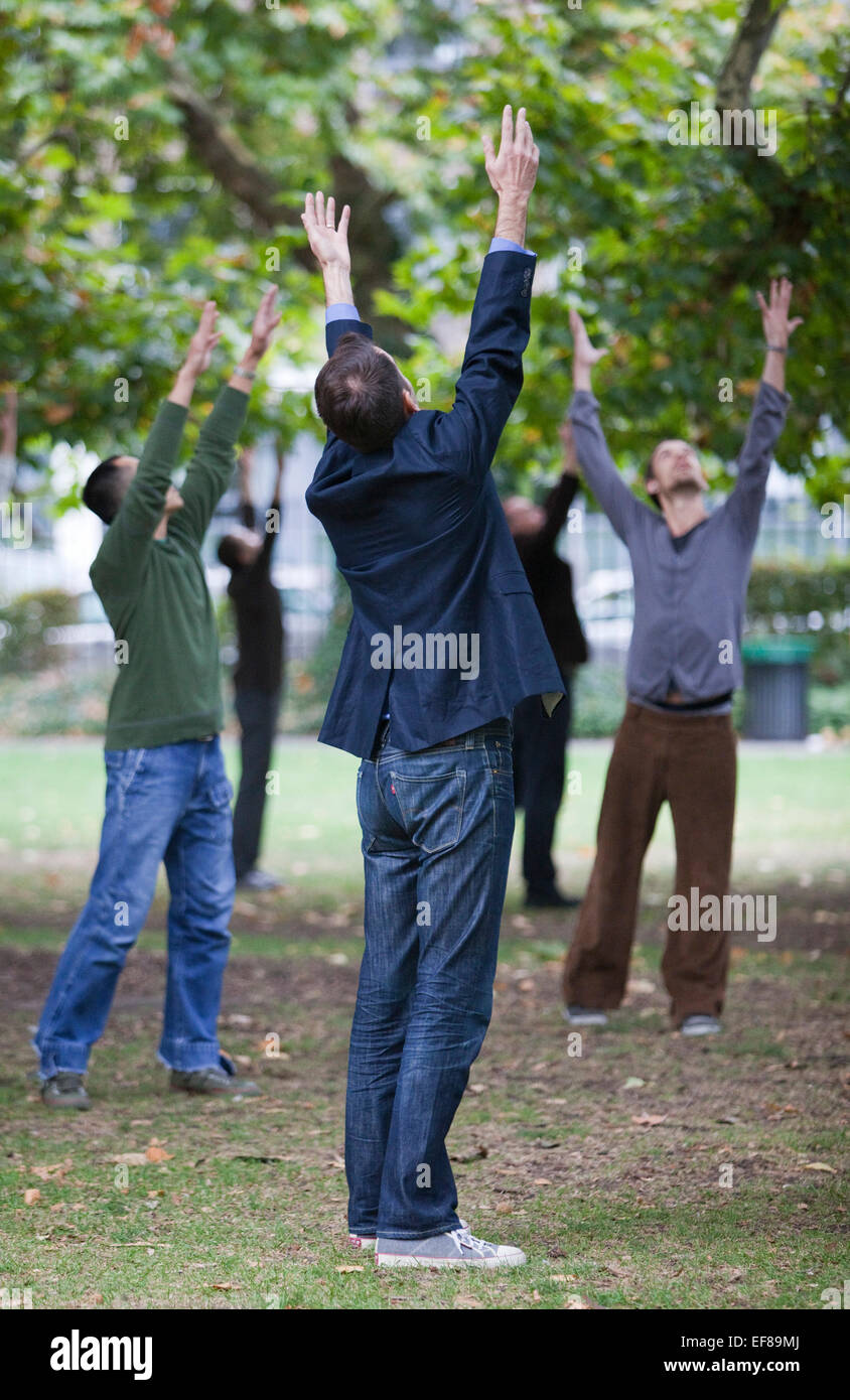 Men's ensemble performing in Brunswick Square. Square Dances is a new ...