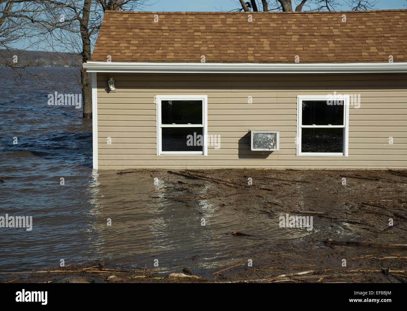 View of flooded house Stock Photo - Alamy