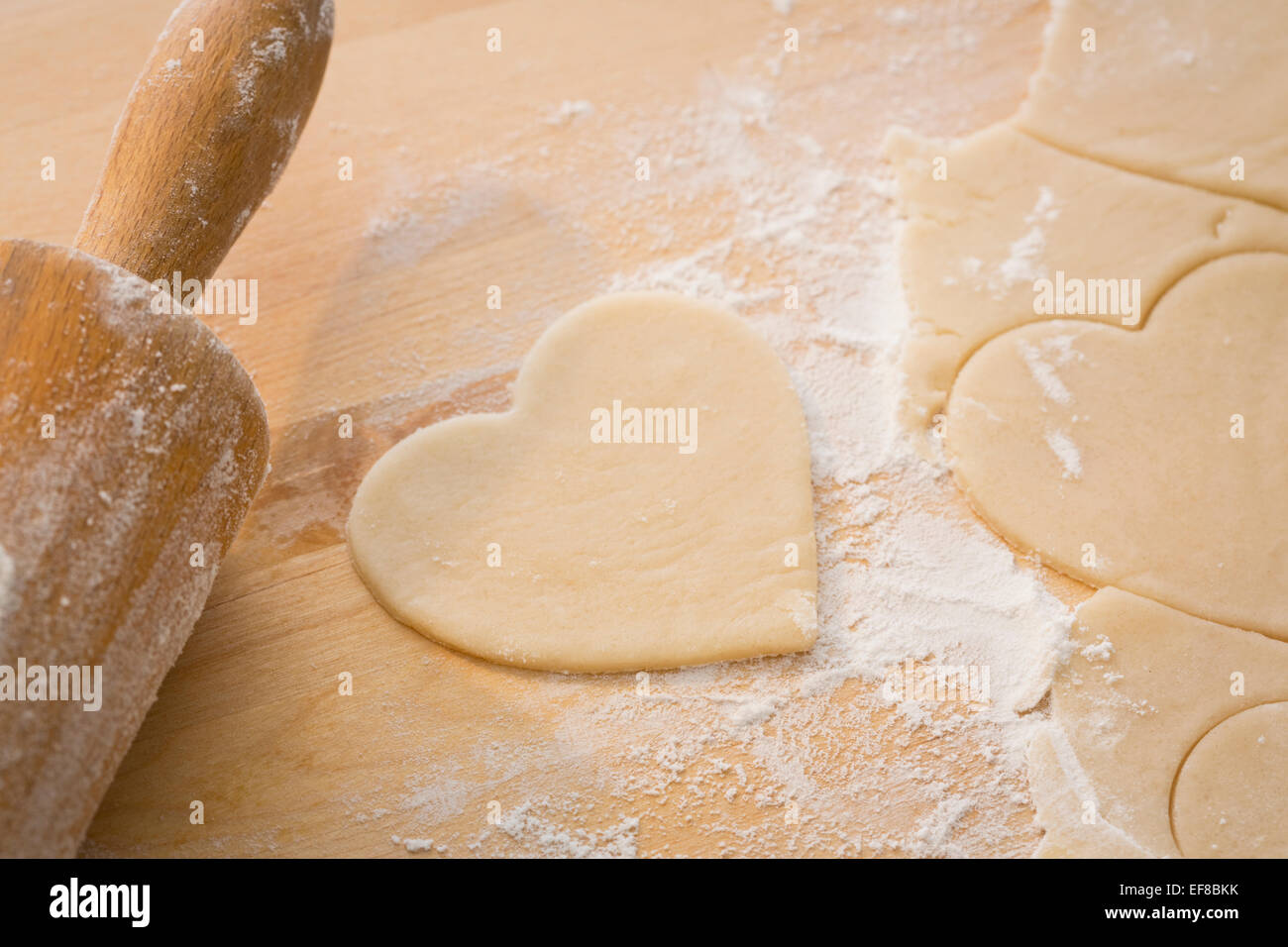 Flour rolling pin heart hi-res stock photography and images - Alamy