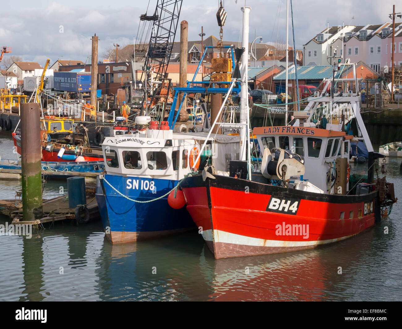 Fishing boats SN108 "Commodore" and BH4 "Lady Frances" berthed at ...