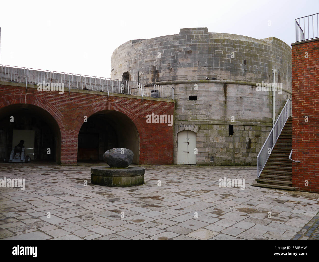 The courtyard of the round tower, Sallyport, Old Portsmouth, England ...