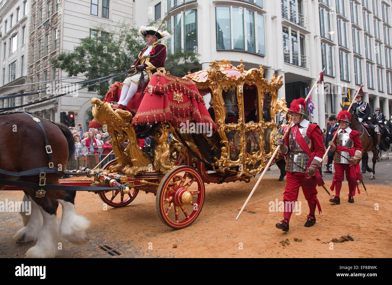 Lord Mayor's Show with golden carriage, City of London, London, England ...