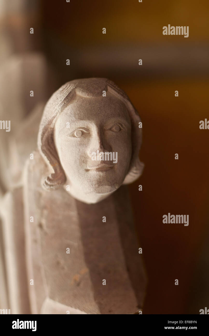 Carved heads around the ornate tomb of Bishop Henry Gower (1328-1347 ...