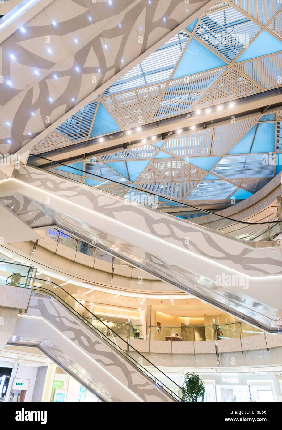 IFC shopping mall modern interior details in Shanghai, China 2014 Stock ...