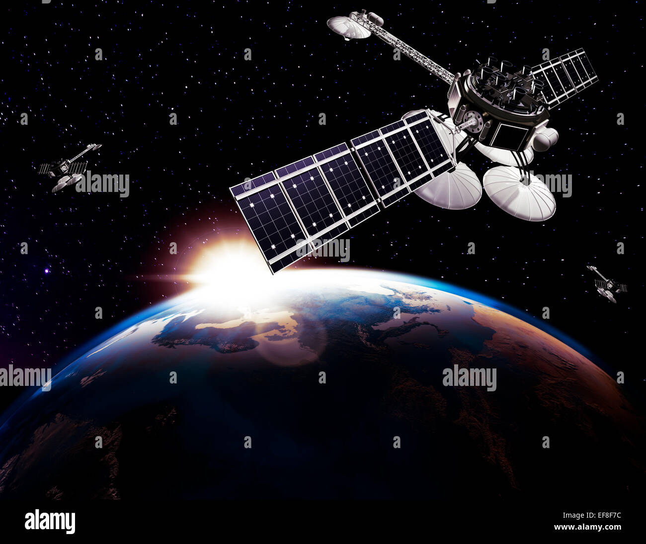 Sky with satellites hi-res stock photography and images - Alamy
