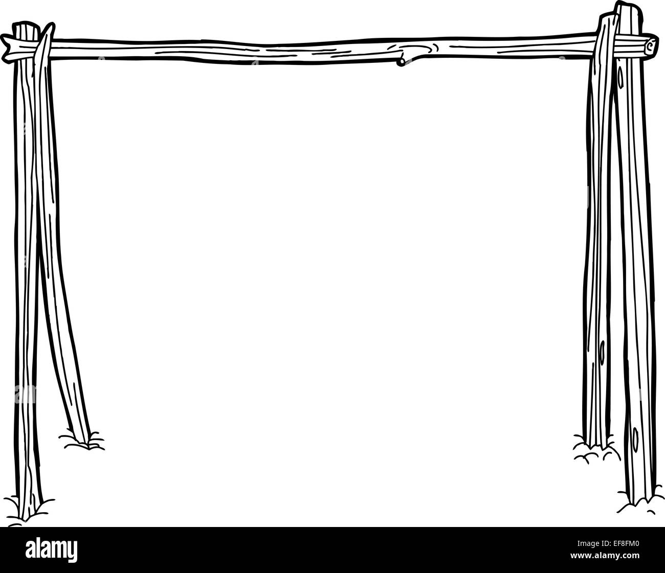 Outline cartoon drawing of sticks used for a campfire Stock Photo - Alamy