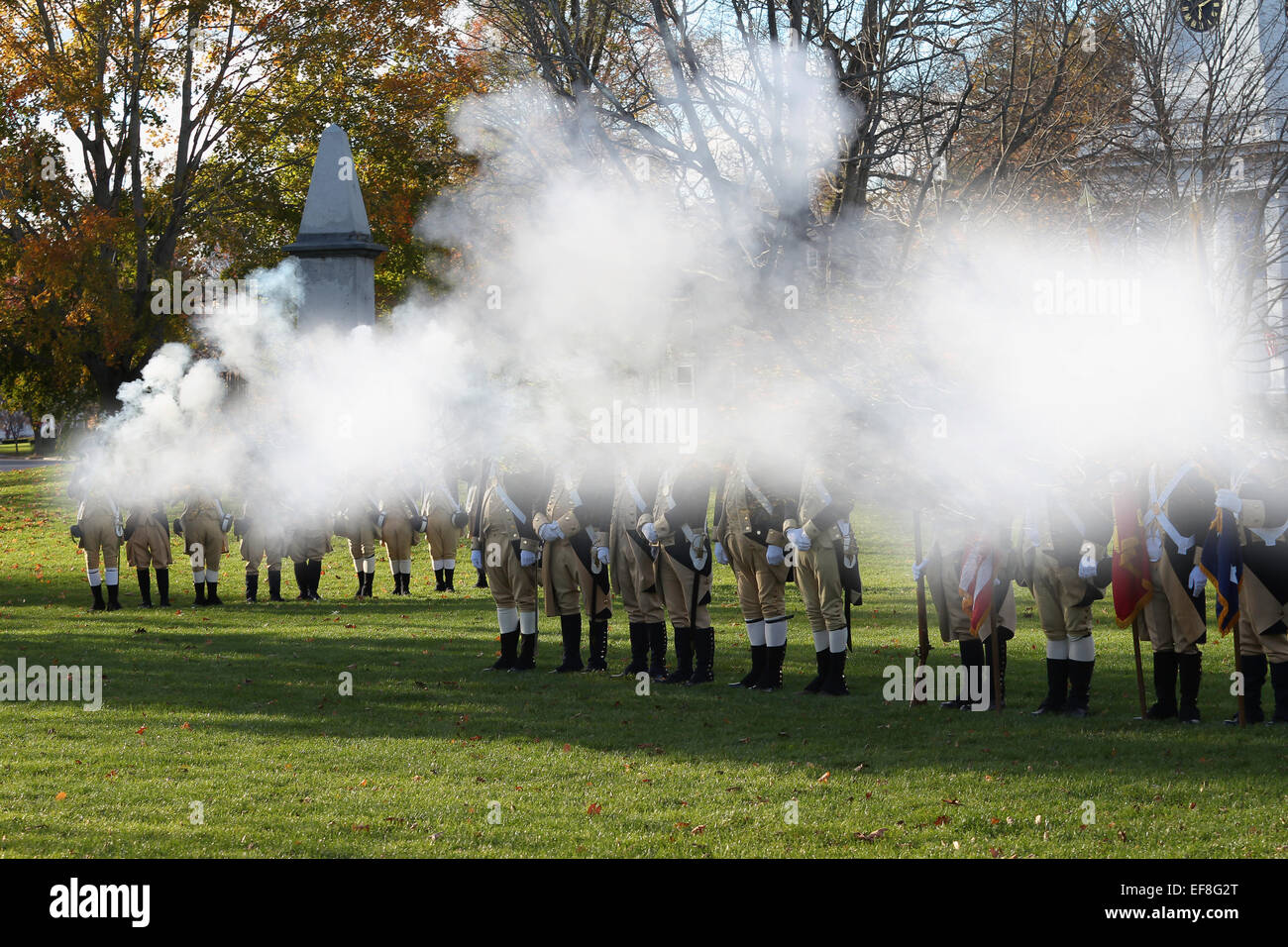American Revolutionary War Drill in Lexington, Massachusetts Stock ...
