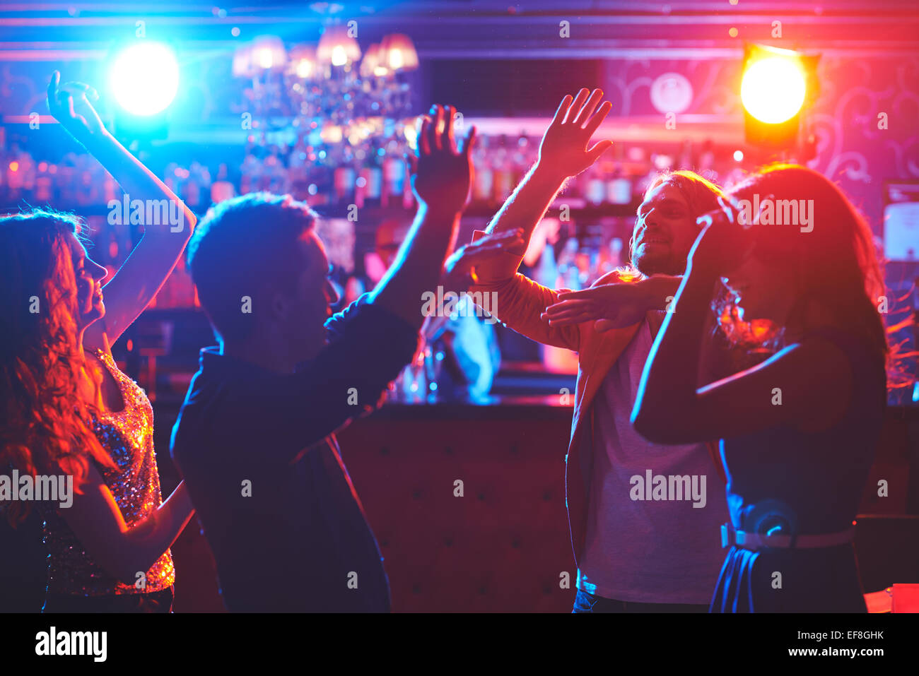 Young friends having great party with dancing Stock Photo - Alamy