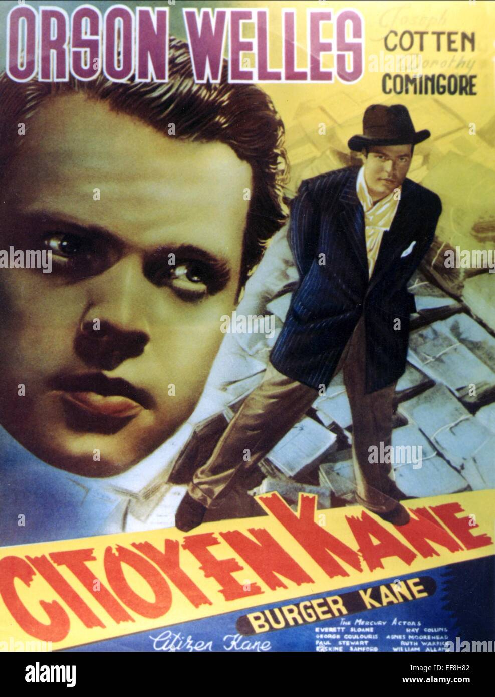 JOSEPH COTTON, ORSON WELLES POSTER, CITIZEN KANE, 1941 Stock Photo - Alamy