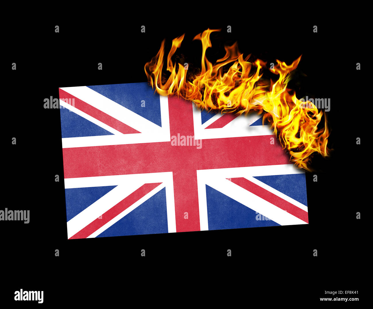 Burning union jack flag hi-res stock photography and images - Alamy